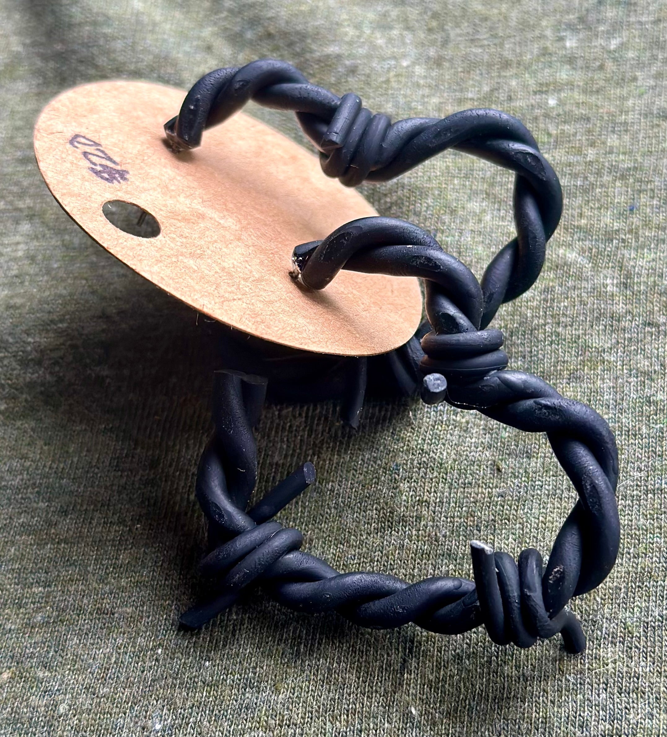 Barbed Wire Heart Hoops – Gemstone and Fire